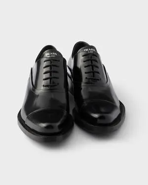 Prada Brushed Leather Lace-up Shoes