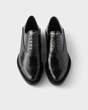 Prada Brushed Leather Lace-up Shoes