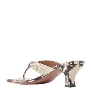 Paris Texas Snake-effect Leather Mules