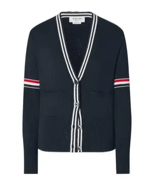 Thom Browne Sailboat-jacquard Rwb-stripe Cardigan
