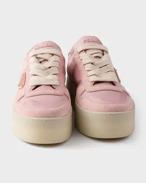 Prada Downtown Bold Re-nylon And Suede Sneakers