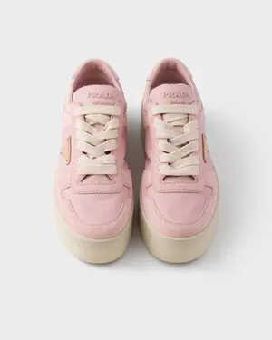 Prada Downtown Bold Re-nylon And Suede Sneakers