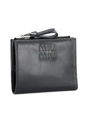 Miu Miu Small Logo-embossed Leather Wallet