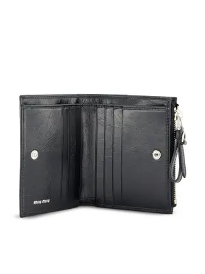 Miu Miu Small Logo-embossed Leather Wallet