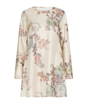 Marella Printed Long-sleeve Dress - Nude