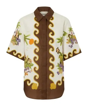 ALEMAIS Island Cove Short Sleeve Shirt - Brown