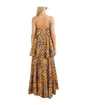 ALEMAIS Printed Ramie Maxi Dress