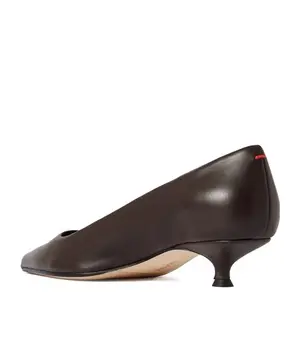 AeydĒ Squaretoe Thinheel Leather Pumps - Black
