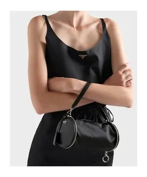 Prada Re-nylon And Leather Foldable Mini-bag