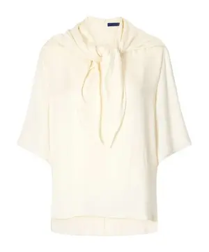 Sharon Wauchob Scarf-detailed Satin T-shirt - White