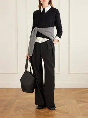 ALLUDE Cropped Knit Sweater