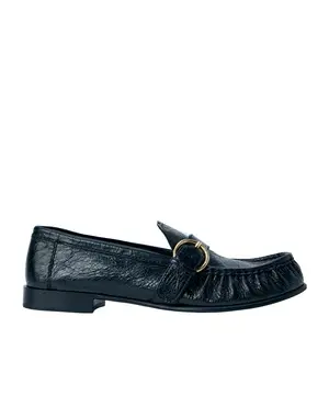 Miu Miu Leather Loafers With Buckle Detail