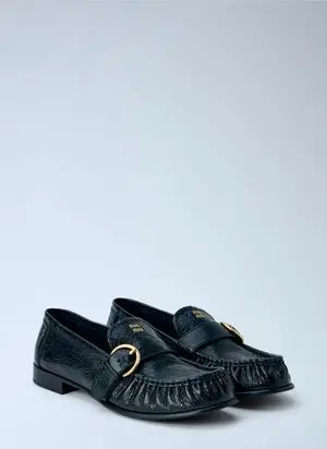 Miu Miu Leather Loafers With Buckle Detail