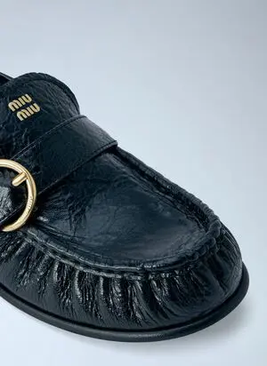 Miu Miu Leather Loafers With Buckle Detail