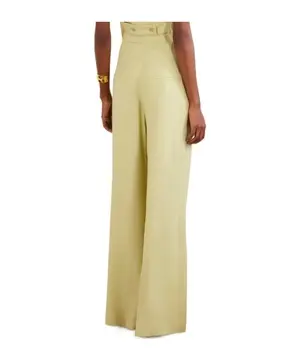 Veronica Beard Linen-blend Twill Wide-leg Pants - Green
