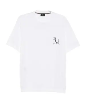 Brioni Logo-embroidered T-shirt - White