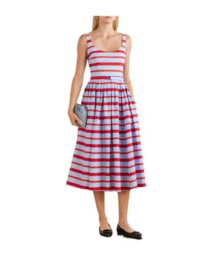 EMILIA WICKSTEAD Striped Midi Dress - Blue
