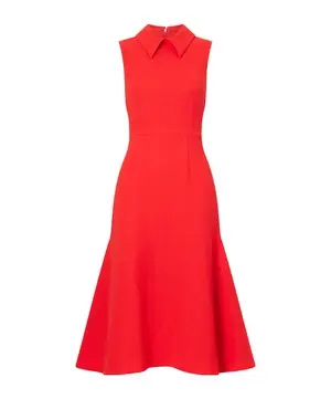 EMILIA WICKSTEAD Point Collar A-line Midi Dress