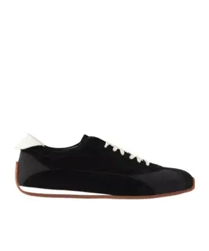 NEOUS Canvas And Suede Spliced Sneakers - Black