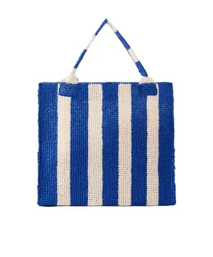 LOEFFLER RANDALL Striped Woven Tote Bag