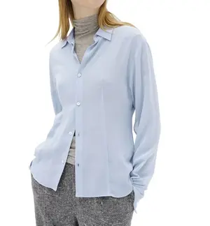 Auralee Silk Georgette Long-sleeved Shirt