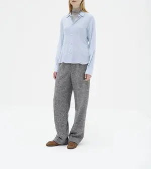 Auralee Silk Georgette Long-sleeved Shirt