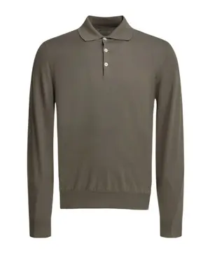 Brunello Cucinelli Collared Long-sleeve Knit Top