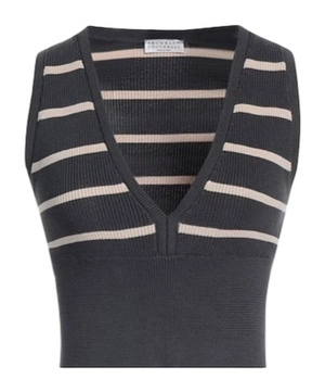 Brunello Cucinelli Striped Knit Crop Top