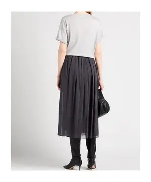 Brunello Cucinelli Buckle Belt Organza Skirt