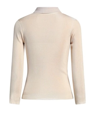 Balenciaga High-neck Ribbed Knit Sweater - Nude
