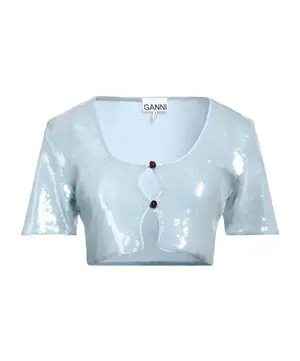 GANNI Sequined Crop Top