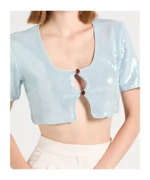 GANNI Sequined Crop Top