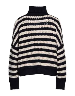 Brunello Cucinelli Striped Turtleneck Knit Sweater