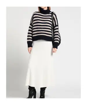 Brunello Cucinelli Striped Turtleneck Knit Sweater