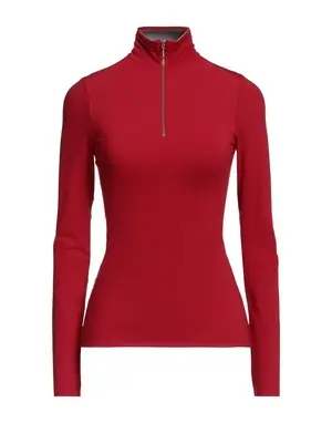 Tory Burch Solid Color Long-sleeve Turtleneck T-shirt - Red