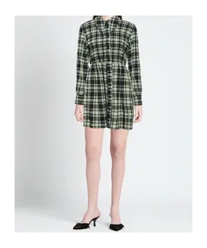 GANNI Long Sleeve Pleated Dress
