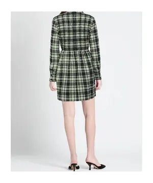 GANNI Long Sleeve Pleated Dress
