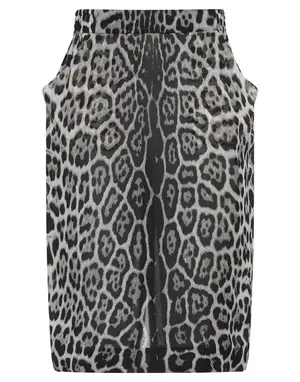 Saint Laurent Animal Print Pencil Skirt