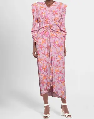 Isabel Marant Étoile Stretch Crepe V-neck Long Dress