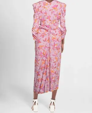 Isabel Marant Étoile Stretch Crepe V-neck Long Dress