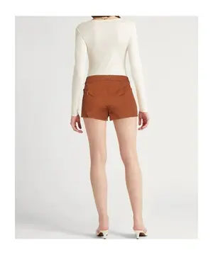 Max Mara High Waist Twill Shorts - Brown