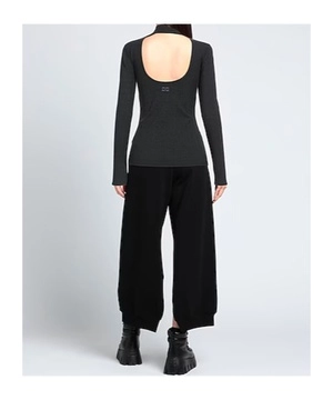GANNI Embroidered Logo Mock Neck T-shirt