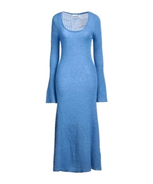 GANNI Flared Knit Dress - Blue