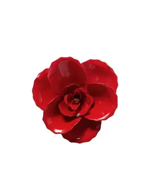 JENNIFER BEHR Handcrafted Golden Rose Brooch - Red