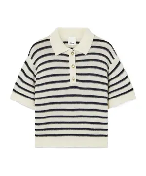 ALLUDE Striped Cropped Knit Top