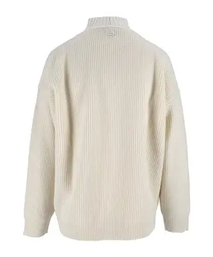 Ermanno Scervino Lace-trim Ribbed-knit Sweater