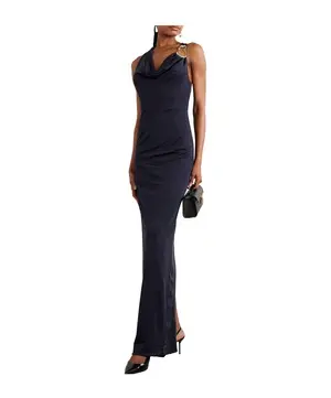 Rebecca Vallance Satin-jersey Halterneck Gown