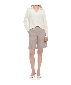 D.exterior Contrast Trim Polo Knitted Top