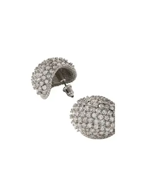 JENNIFER BEHR Tinsel Rhodium-plated Crystal Earrings