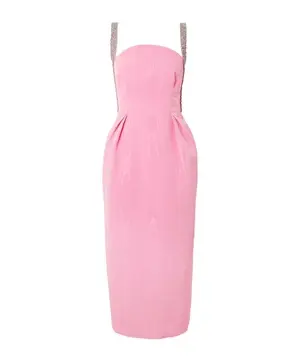 Rebecca Vallance Pleated Taffeta Midi Dress